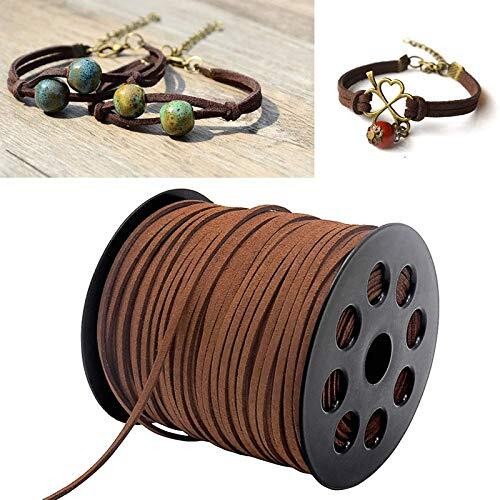 3mm x100 Yards Coffee Suede Cord Suede Lace Faux Leather Cord with Roll ...