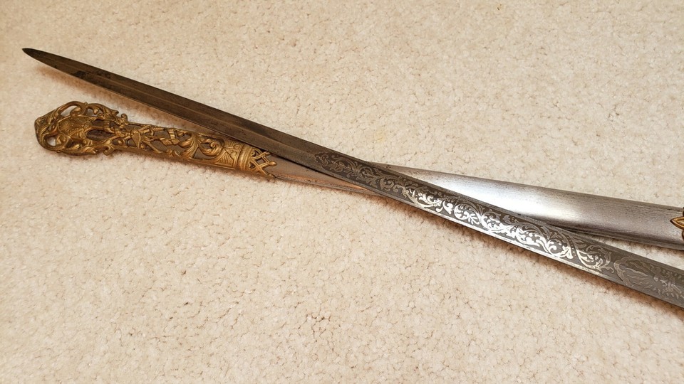 Antique Masonic Knights Templar Sword York rite commander Henderson ...