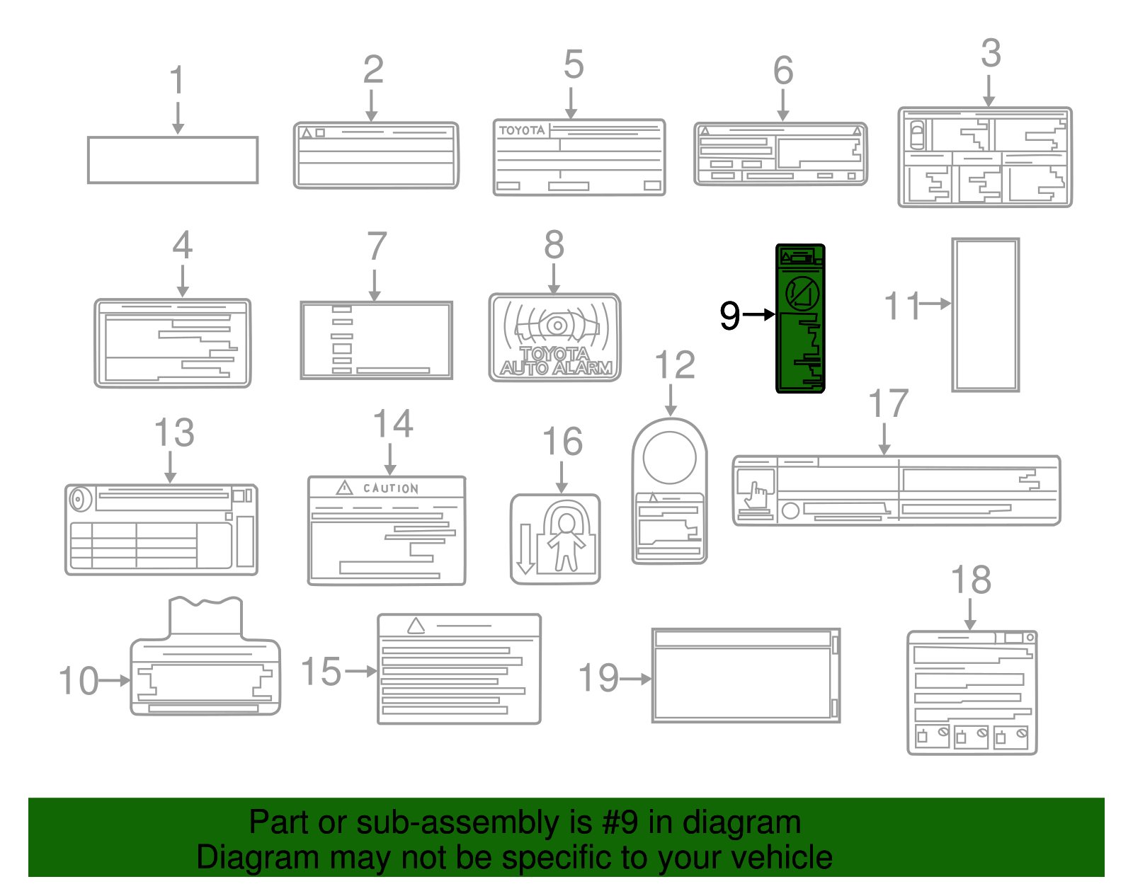 Toyota OEM Labels-air Bag Label 7459653011 for sale online | eBay