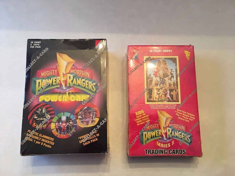 Power Rangers Powercaps and Power Rangers Series 2 Factory Sealed Boxes ...