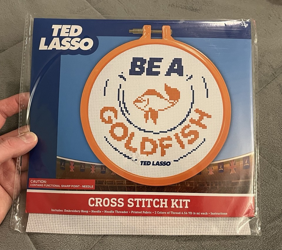 NEW TED LASSO CROSS STITCH KIT BE A GOLDFISH Needle Arts And Crafts ...