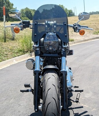 Calsci 12" Tinted Windshield for Harley Breakout FXBR, Steet Bob FXDB ...