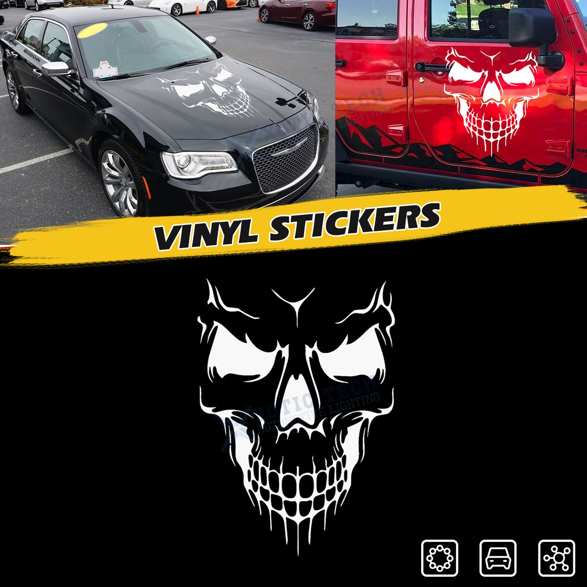 Skull Decals And Stickers 2X THE PUNISHER Skull Decals 100mm