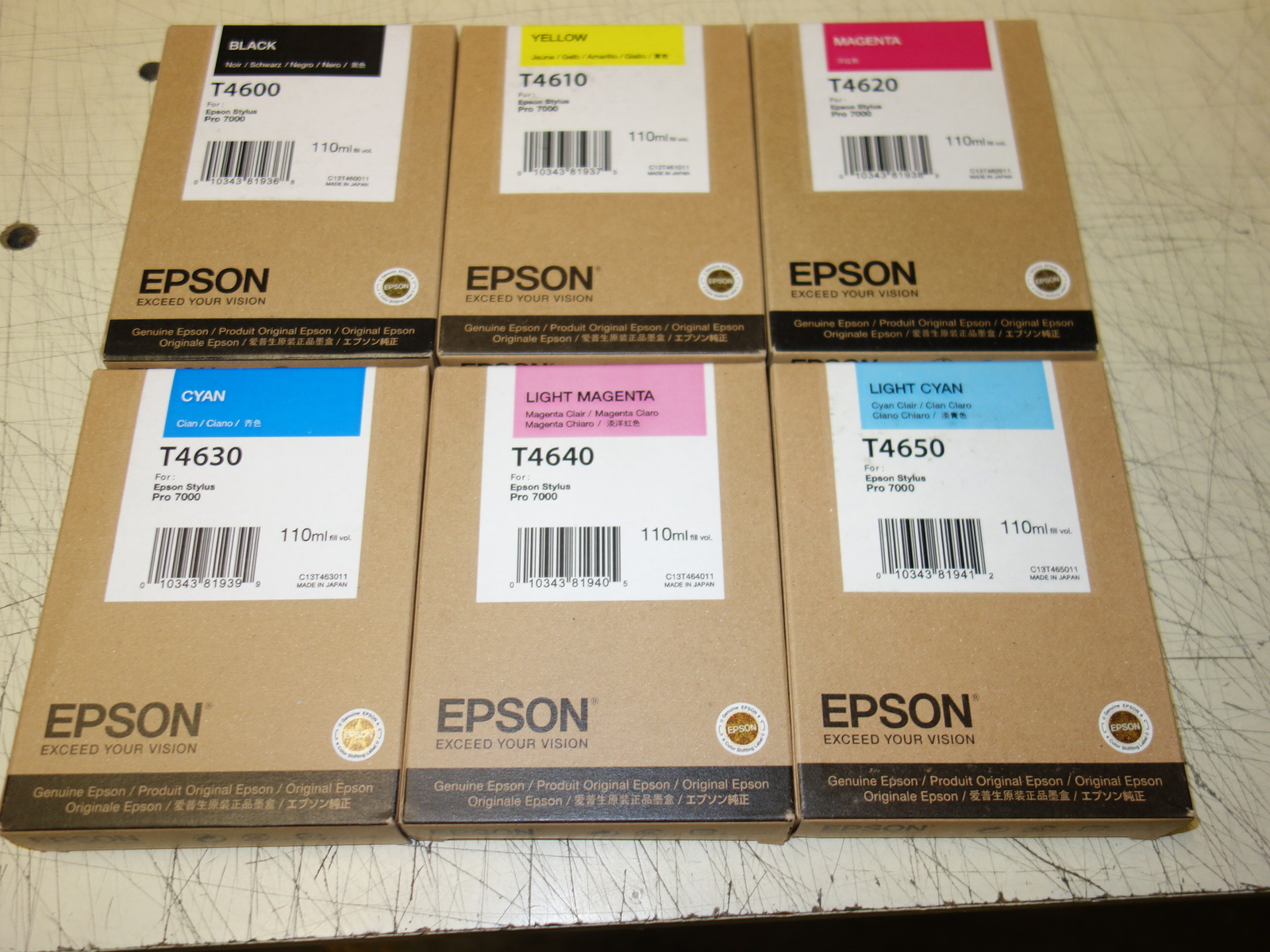 Set of 6x * Epson T4600 - T4650 Ink Cartridge Stylus Pro 7000 * Expired ...