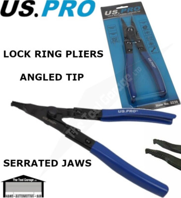 US PRO Tools Lock Ring Pliers Angled Tip, Clip With Serrated jaws NEW ...