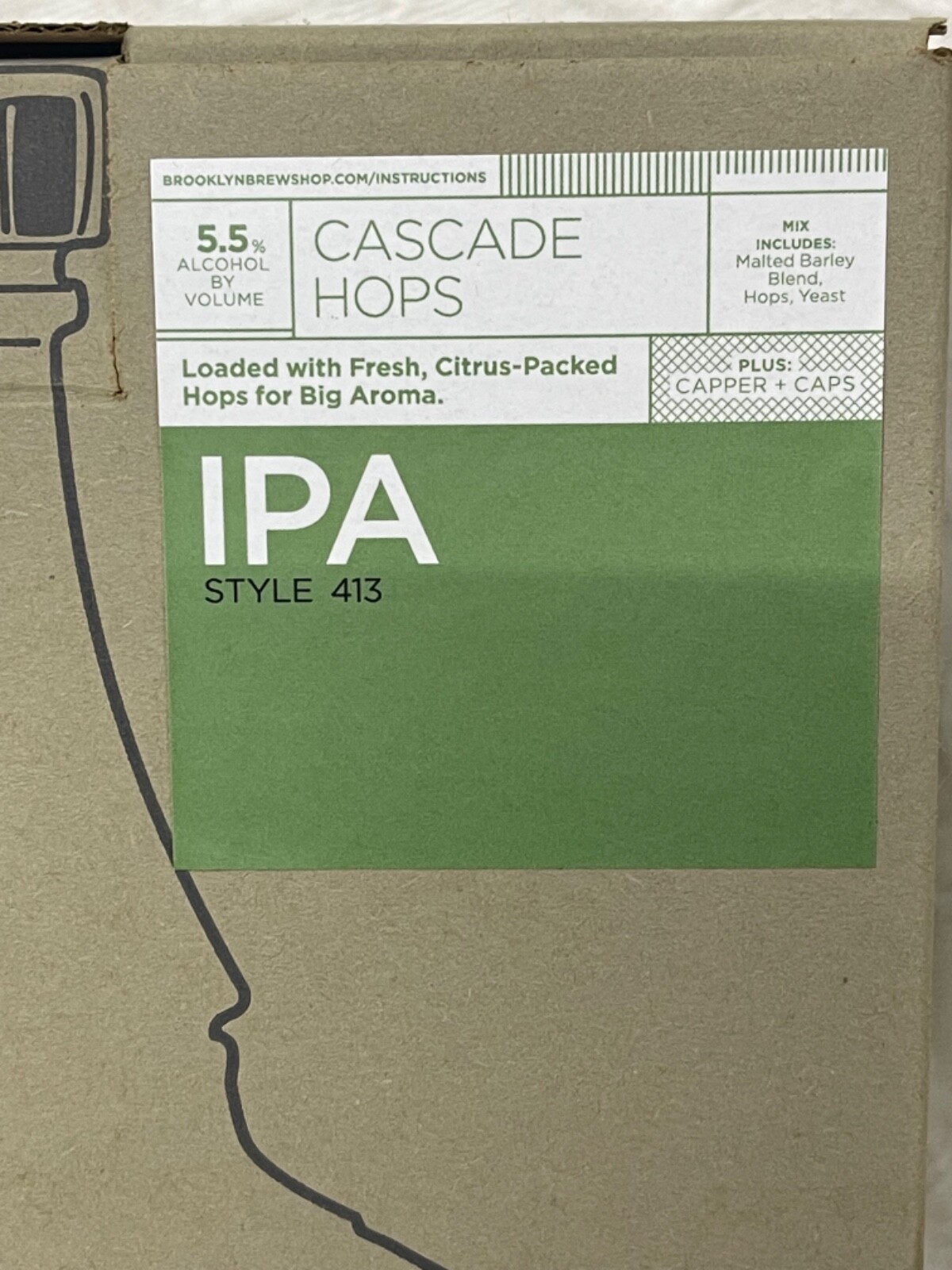 Brooklyn Brew Shop IPA Style 413 Beer Making Kit + Capper & Caps w ...