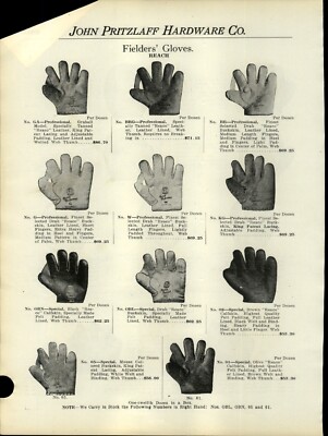 1916 PAPER AD Reach Baseball Glove Mitt Ambidextrous Duck Web Full 1 ...