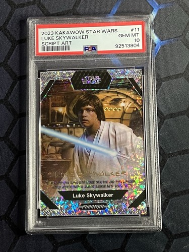 2023 Kakawow Phantom Star Wars Luke Skywalker #PS-SIG-11 Script Art PSA ...