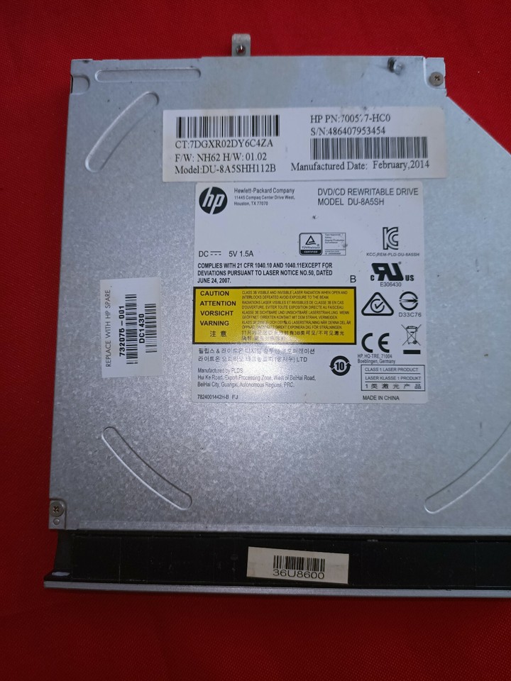 HP 15-N HP 15-N216SF Protectsmart CD DVD SATA Drive DU-8A5SH | eBay