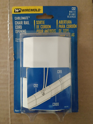 wiremold cablemate c92 chair rail cord opening white paintable | eBay
