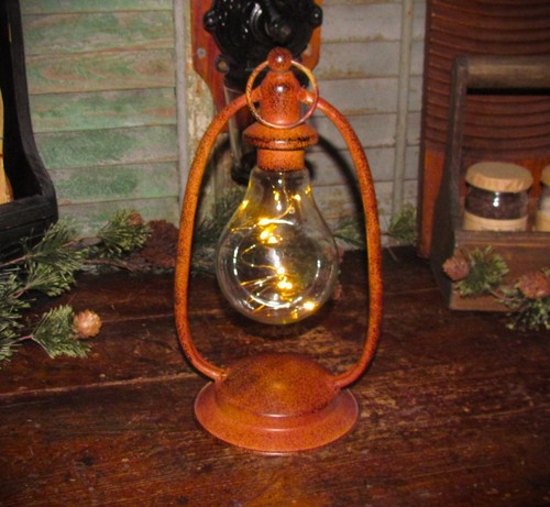 Primitive Vtg Style Carriage Lamp Country Farm House Hanging LED Light ...
