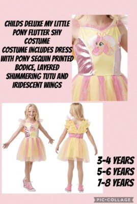 My Little Pony Deluxe Fluttershy Childrens Fancy Dress Inc Wings (Many ...