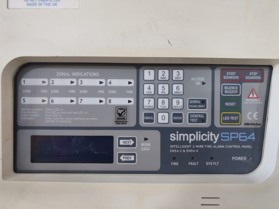 ZETA Simplicity SP64 Intelligent 2-Wire Fire Alarm Control Panel / SP64 ...
