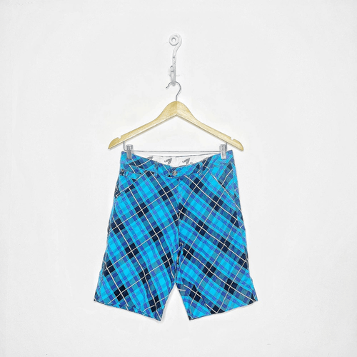 Royal & Awesome BLUE PLAID TREWS SHORTS golf preppy tee loop tour slit ...
