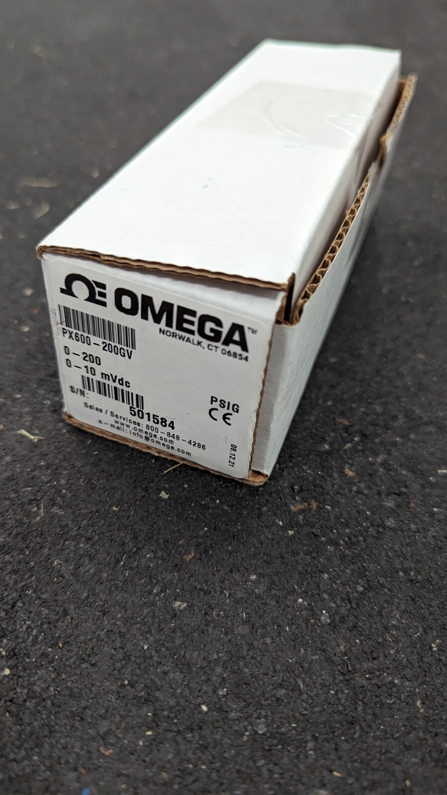 Omega PX600-200GV Pressure Sensor Transducer 0-200psi w/ Calibration ...