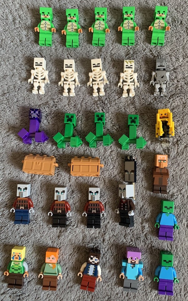 LEGO® Minecraft: Minifigure Lot Of 26 Minecraft Figs w Accessories ...