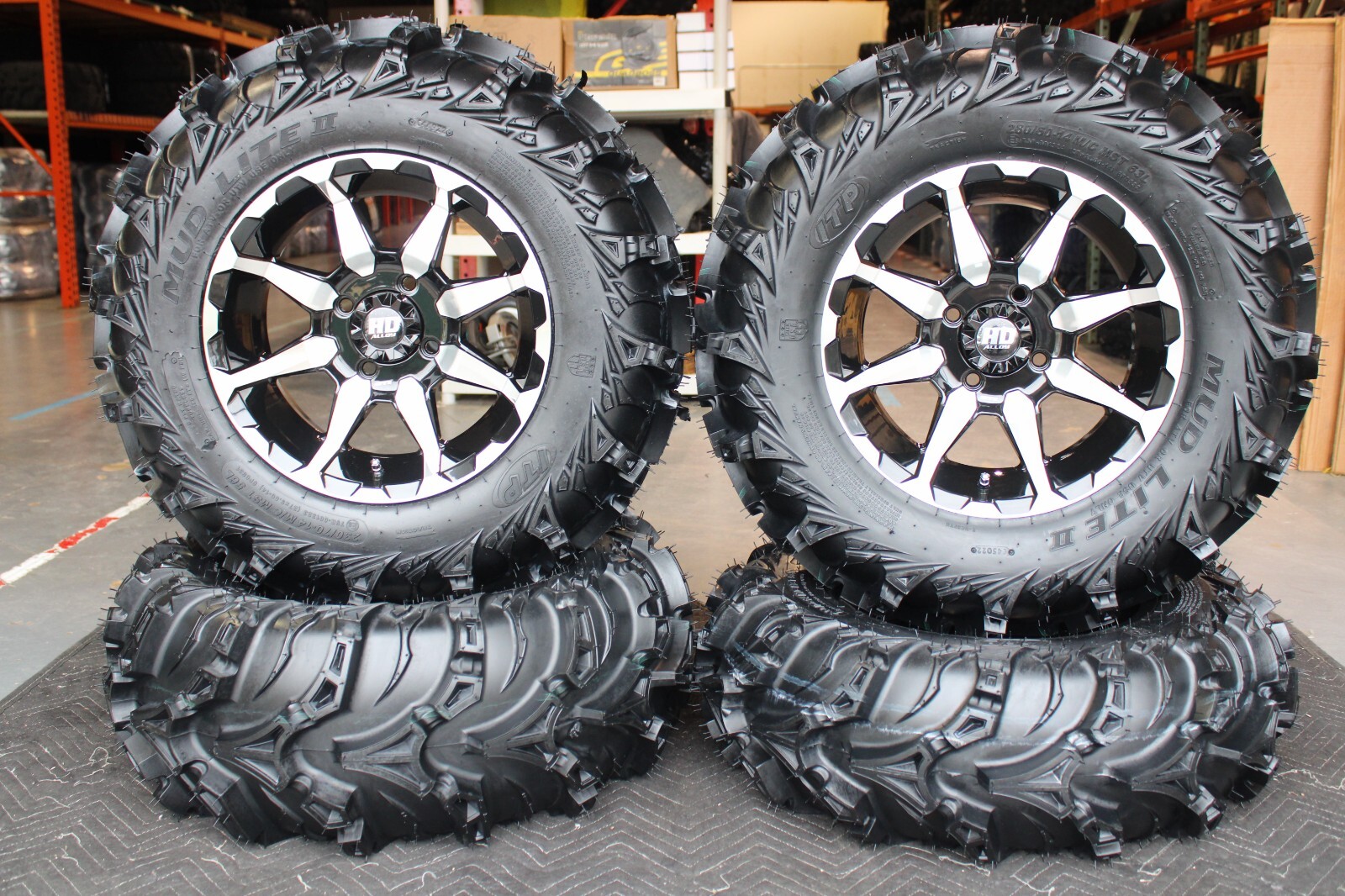 YAMAHA GRIZZLY 660 27" MUD LITE II 14" STI HD6 M ATV TIRE & WHEEL KIT ...