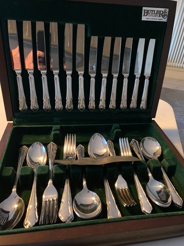 39 piece Silver Plated Canteen of Cutlery, George Butler Sheffield ...