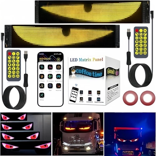 2PCS Truck-Specific Devil's Eye LED-Screen DIY Car Eye Light Truck ...