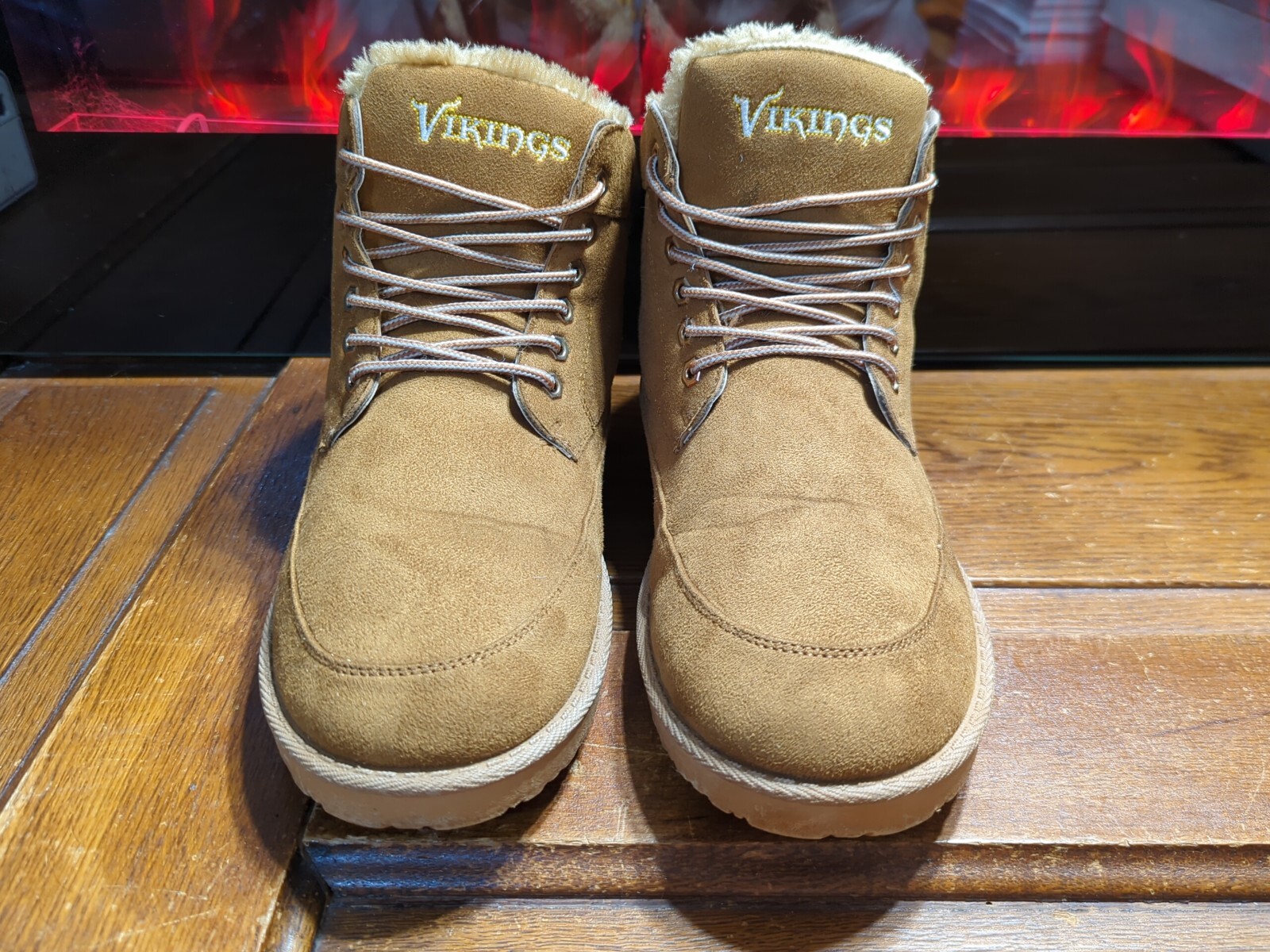 mens Foco Minnesota Vikings Fur Lined Boots Size 12 Brown | eBay
