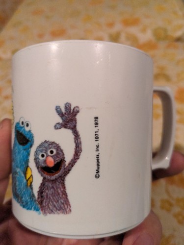 Vintage 1978 Muppets Sesame Street Mug Cup Big Bird Oscar Cookie ...