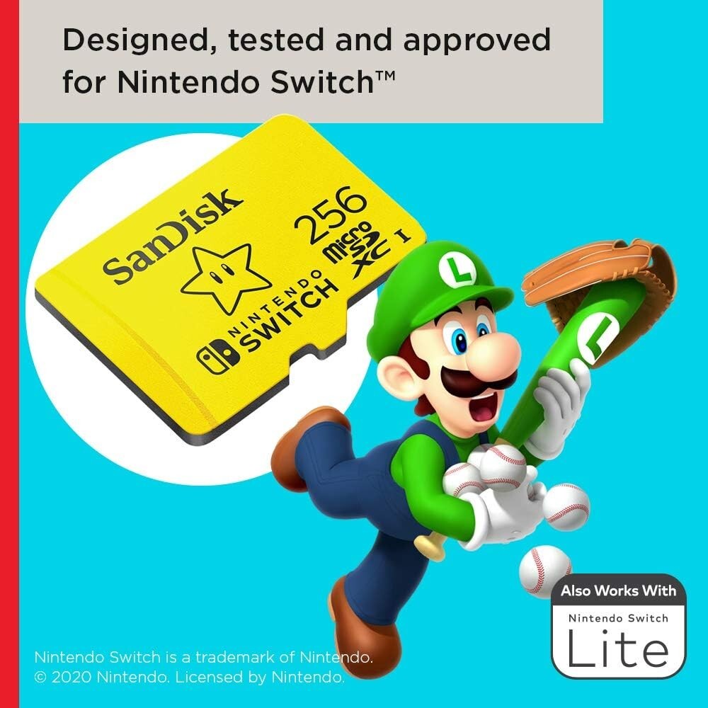 MicroSD SD SDXC SanDisk 256 GB per Nintendo Switch Design Super Mario ...