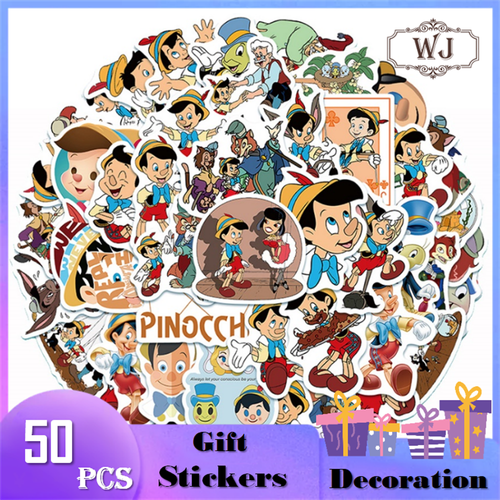 50pcs Pinocchio Cartoon Vinyl Decal Stickers Bomb Waterproof Skateboard ...