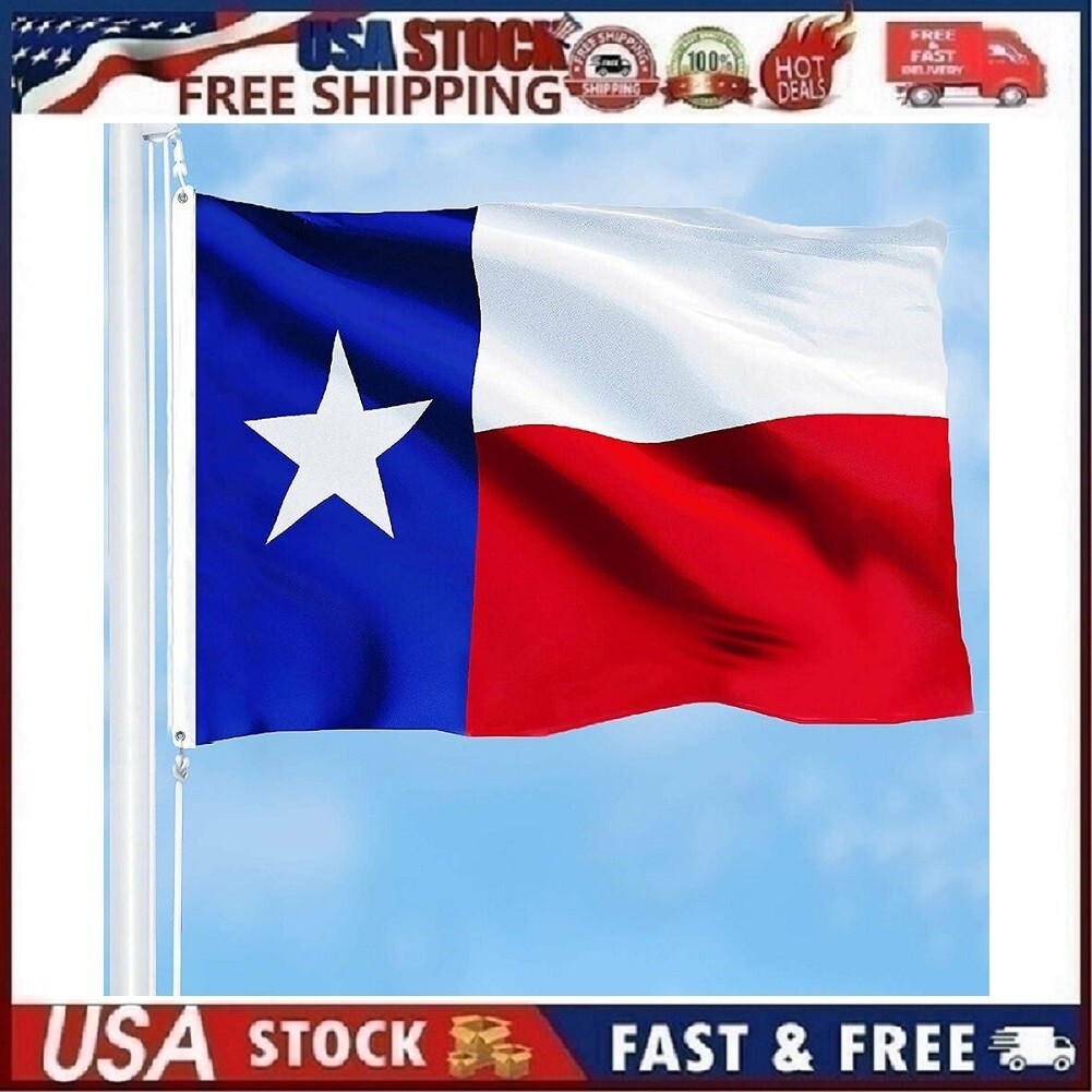 State of Texas Lone Star Texas State Flag Large 3x5 ft Flag with 2 ...