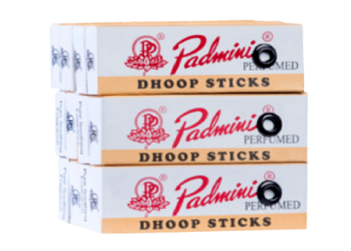 Padmini DHOOP Sticks 5 " long Boxes 10 Dhoops Per Box (12 Pack Total ...