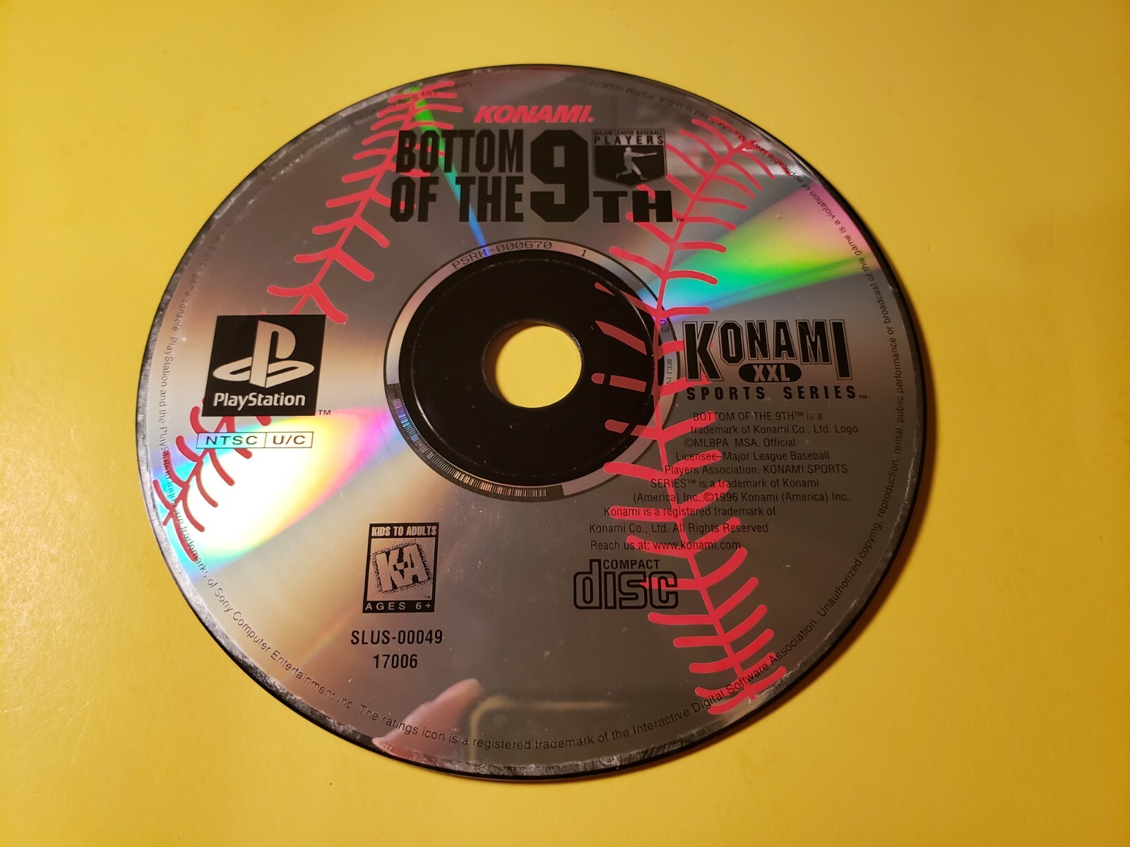 Playstation 1 PS1 - 1996 - Baseball - Bottom of the 9th - Disc Only ...