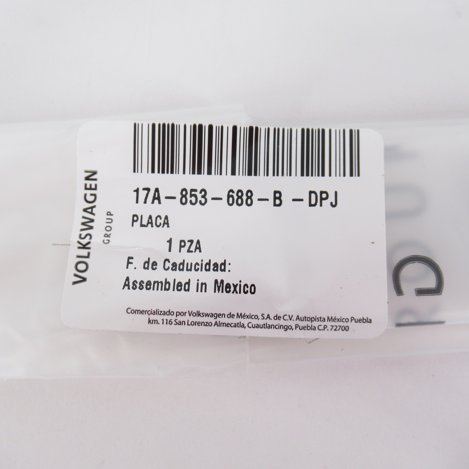 Genuine OEM VW 17A-853-688-B-DPJ Driver LH Front Fender "SEL" Emblem 19 ...