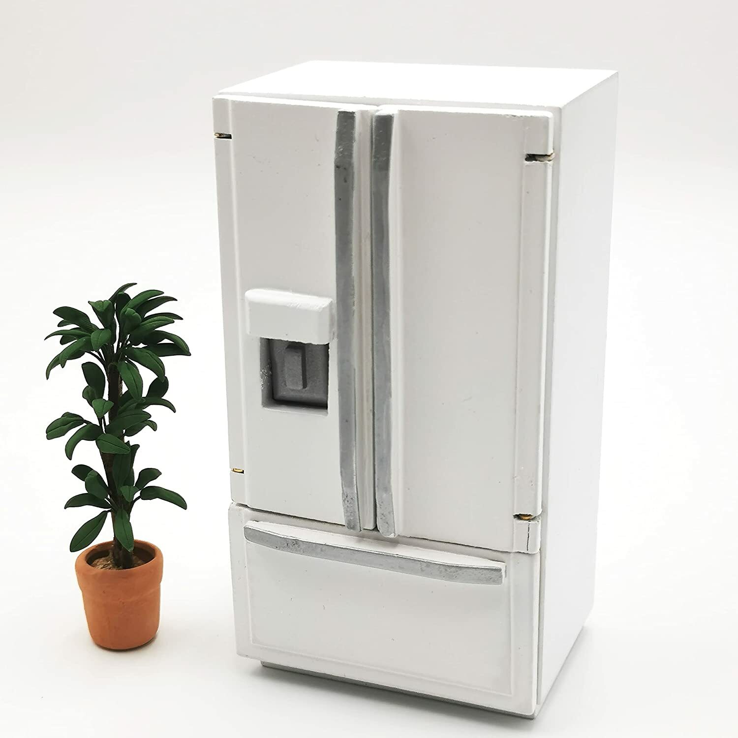 Dollhouse 1:12 Scale Miniatures White Fridge Refrigerator Kitchen ...