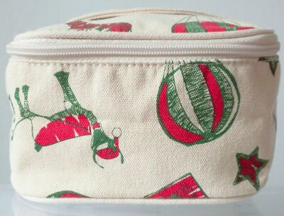 ORIGINS COTTON FABRIC HOLIDAY MINI TRAIN CASE MAKEUP BAG ANIMALS ...