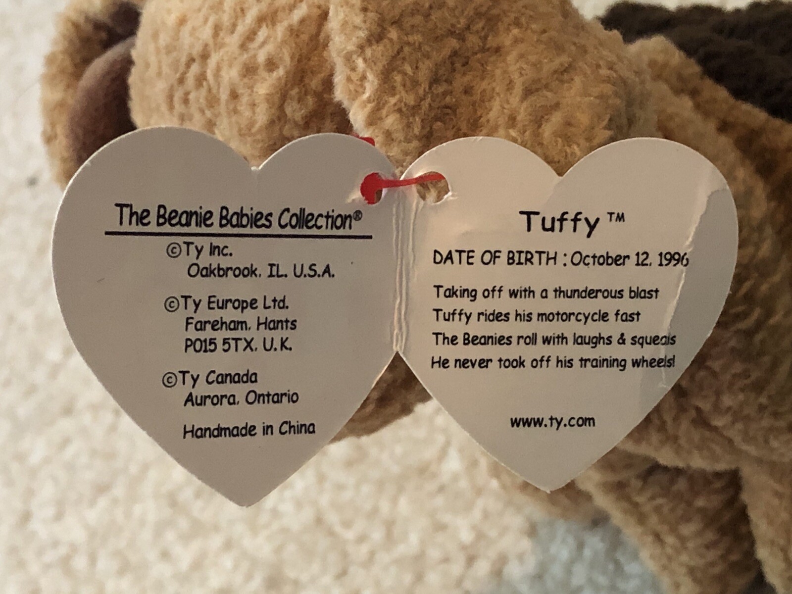 Tuffy Beanie Baby 1996 RARE TAG ERRORS!!! BARGAIN!! | eBay