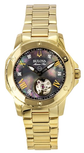 Bulova Marine Star Mother Of Pearl Diamond Accents Automatic 97P171 ...