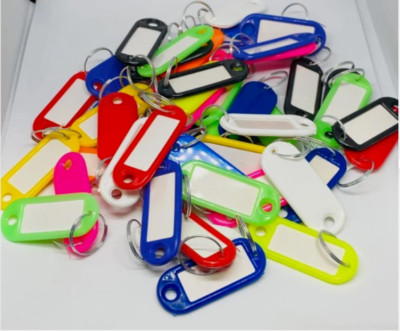 Key Tags Plastic Key Rings ID Tags Name Label Key Fob Tag - 10 qty ...