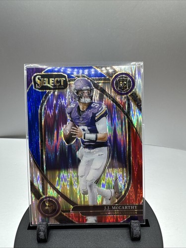 2024 Panini Select - JJ McCarthy - Club Level Red/Blue Prizm Shock #246 ...