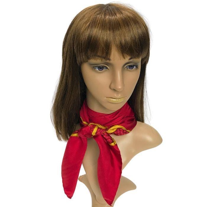 Used [Used] CHANEL Scarf [Very Good] Stole Bandana Red No Tag 86×86cm ...