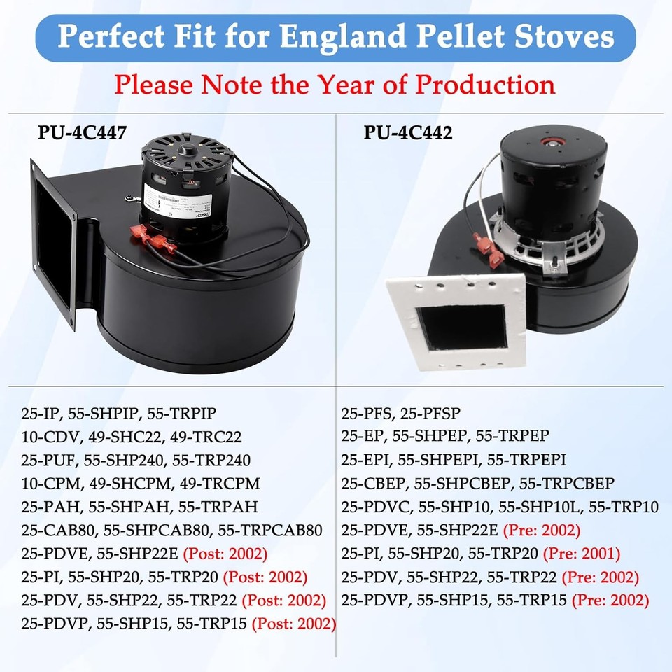 PU-4C447 Convection Blower Motor Room Fan Fits Models 25-PDV, 55-SHP22 ...