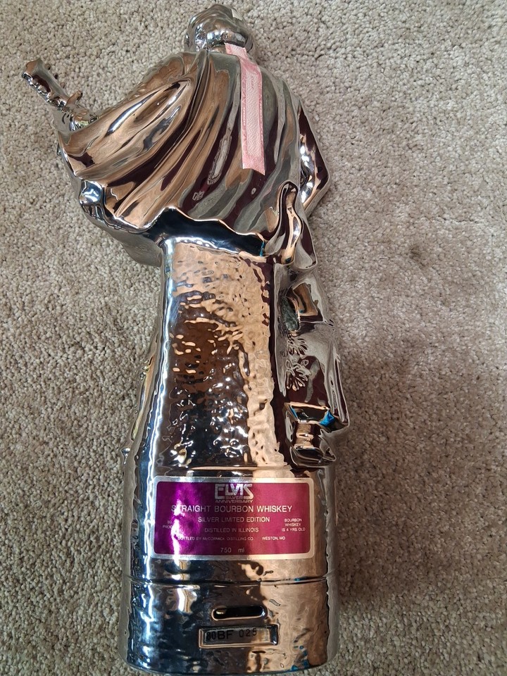 Elvis Presley Silver Anniversary Decanter Music Box Empty W/ Orig. Box ...