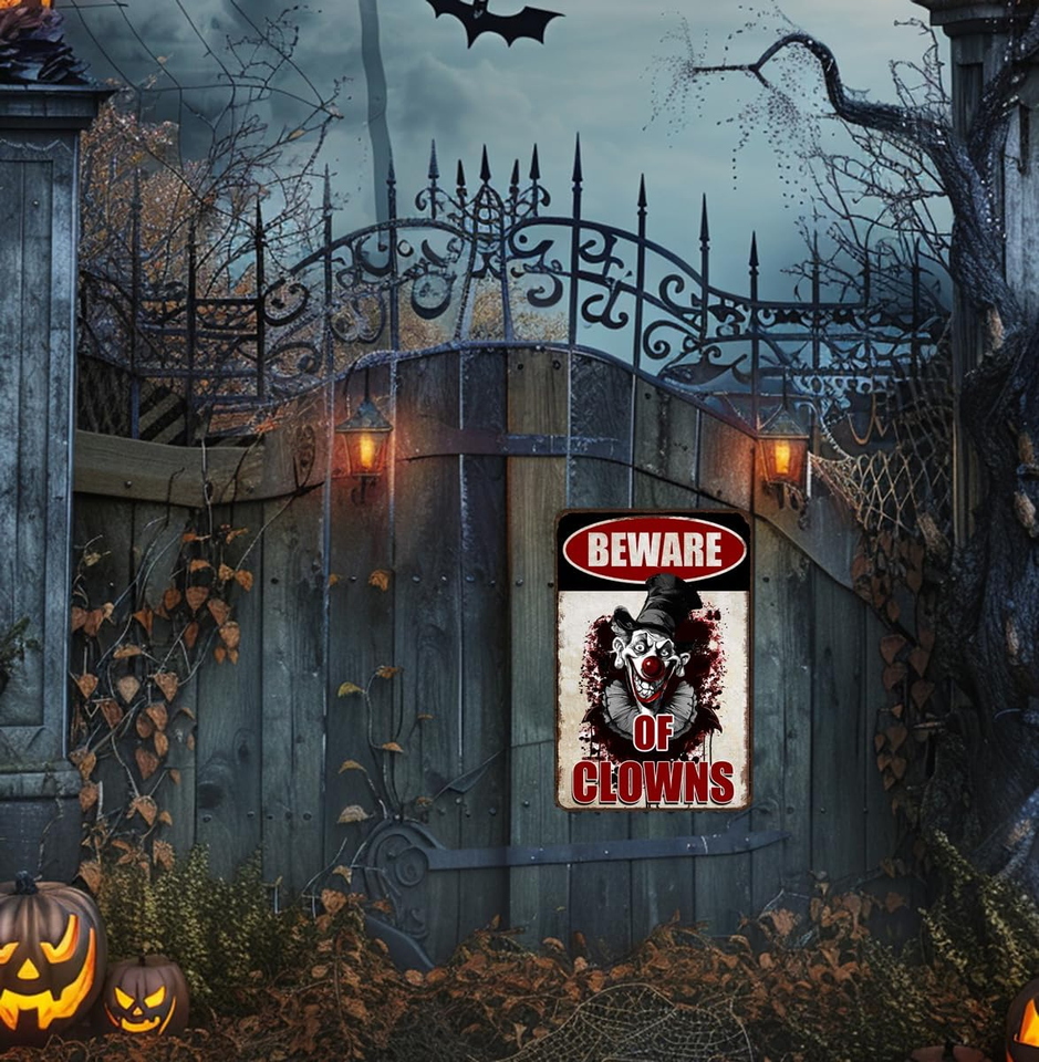 Halloween Signs Clown Decorations Creepy Stuff Scary Decor for Circus ...
