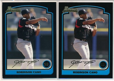 ROBINSON CANO 2003 BOWMAN DRAFT GOLD THICK PARALLEL & BASE ROOKIE RC # ...