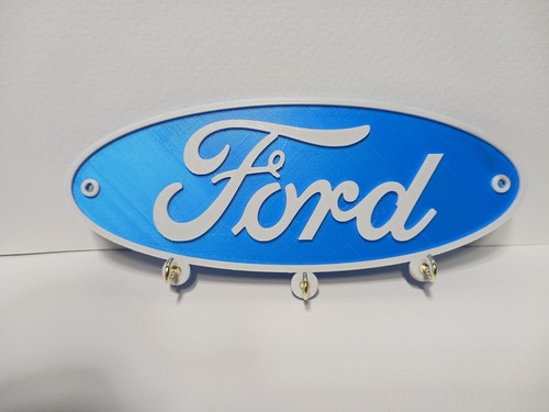 Ford logo Keys Key Rack Hanger Holder Wall Mount 3 Hooks 1/8" MDF 8" x ...