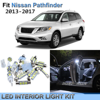 14x Xenon White LED Interior Lights Kit For 2013-2017 Nissan Pathfinder ...