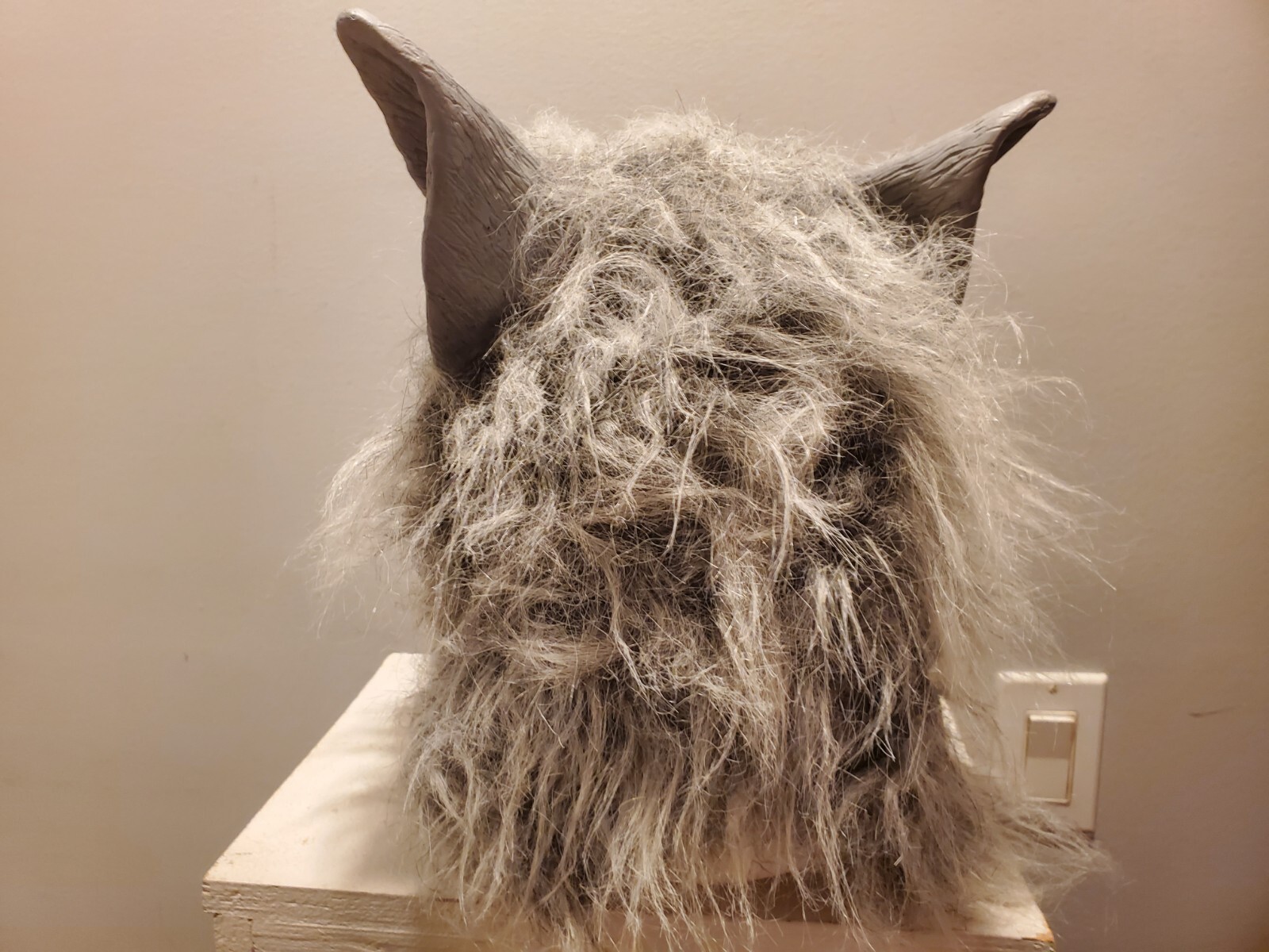 Grey Faux Fur Wolf Full Mask • Wolfman • for Hallowee… - Gem