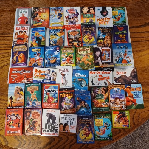 Lot of 40 Disney Pixar DreamWorks Movie DVD Video Promo Pinback Buttons ...