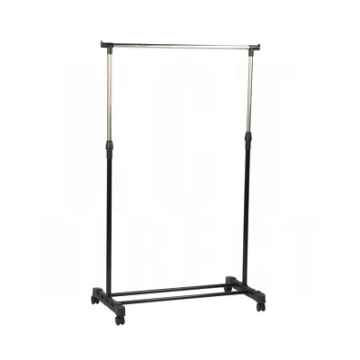 ADJUSTABLE CLOTHES RAIL PORTABLE GARMENT RACK HANGING DISPLAY STAND ON ...