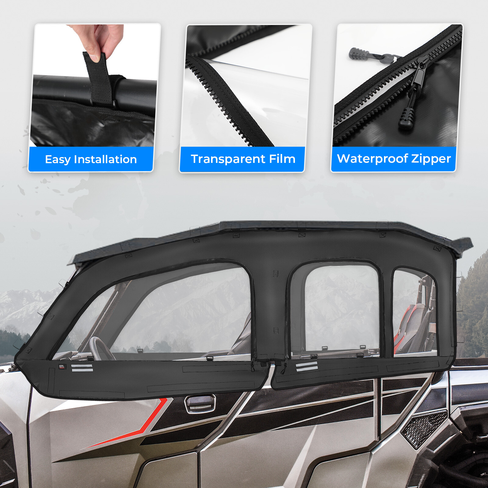 Soft Upper Doors Windows for Polaris General 4 1000 XP 4 1000 2020-2026 ...