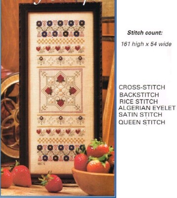 STRAWBERRY SAMPLER CROSS STITCH PATTERN ONLY GU - WUV | eBay