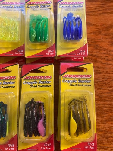 12 NEW Pks of Johnson Crappie Buster Shad Swimmer Fishing Baits ...